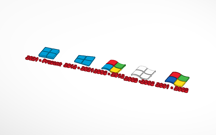 3D design Windows Logo Evolution - Tinkercad