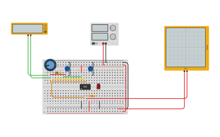 Circuit design 555 TIMER CLOCK with Potentiometer - Tinkercad