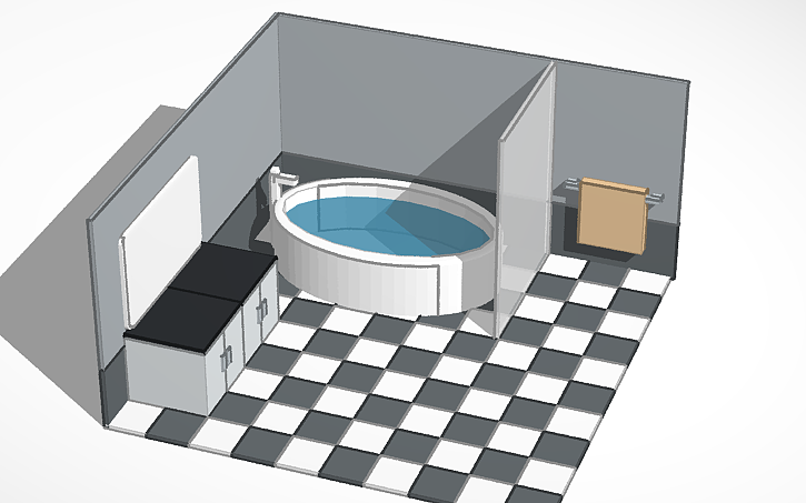 3D design Bathroom - Tinkercad