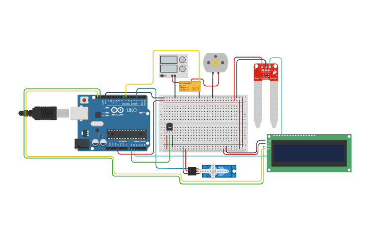 Circuit design Smart Agriculture System - Tinkercad