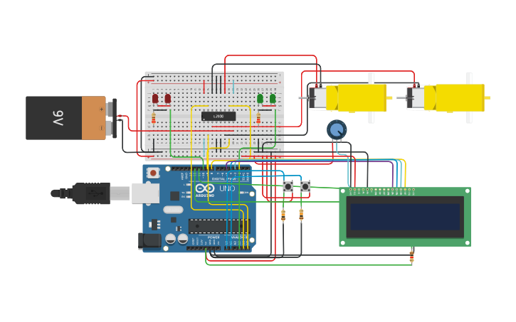 Circuit design Botton door lock unlock - Tinkercad