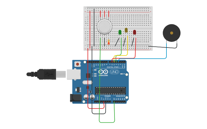 Circuit design Gas sensor 62700893 - Tinkercad