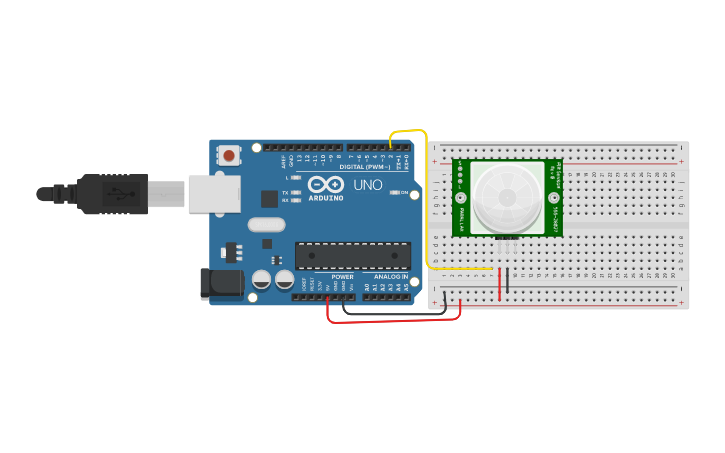 Circuit Design Sensor Pir Tinkercad