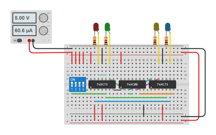 Circuit Design Mod 16 Synchronous Up Counter Tinkercad