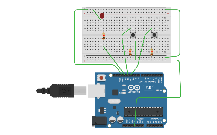Circuit Design Nor Gate Tinkercad