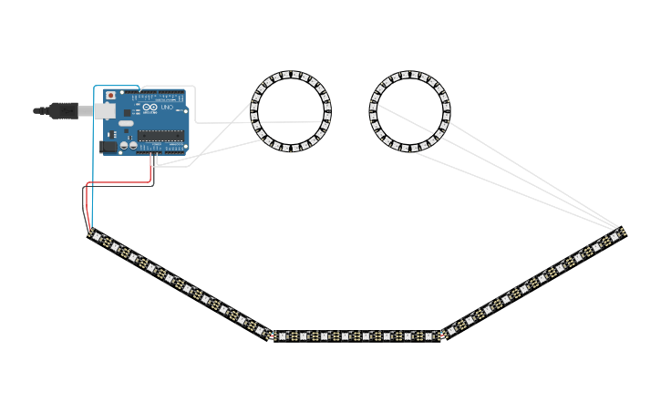 Circuit design Neopixel Art Smiley Face | Tinkercad