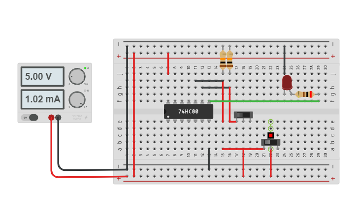 Circuit design 7432 or gate - Tinkercad