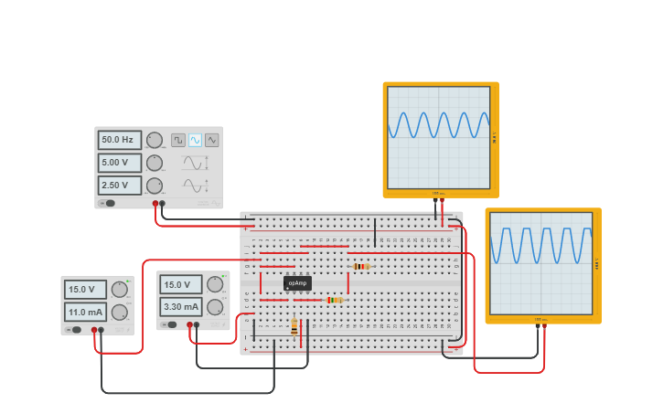 Circuit Design Closed Loop Non Inverting Op Amp Tinkercad