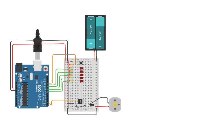 Circuit design LED Rocket Launch (for loop) - CHALLENGE | Tinkercad
