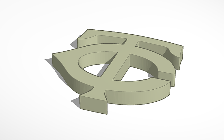 3D design Twins TC Logo - Tinkercad