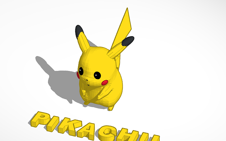3D design Pikachu - Tinkercad