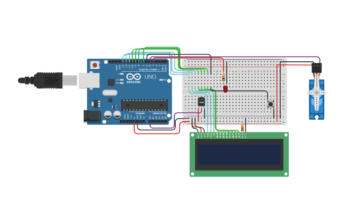 Circuit Design датчик температуры и Lsd Tinkercad