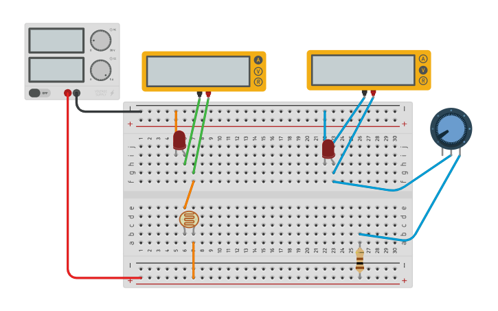Circuit design Dimming LEDs | Tinkercad