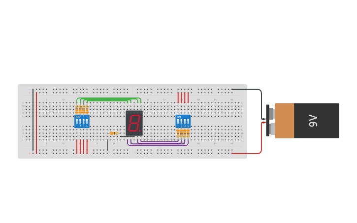 Circuit design DISPLAY DE 7 SEGMENTOS #8 - Tinkercad