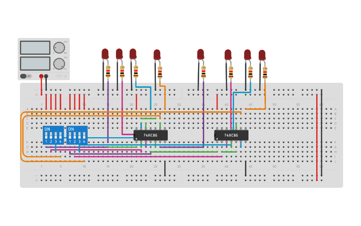 Circuit Design Asgnmnt 8 Bit Binary To Grey Code Convertor Tinkercad