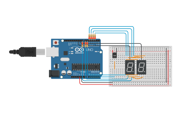 Circuit design Temperature Sensor - Tinkercad