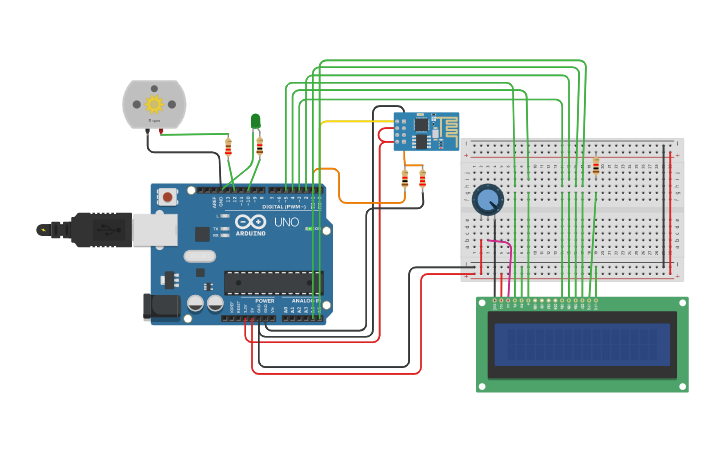 Circuit design Smart plant monitoring system - Tinkercad
