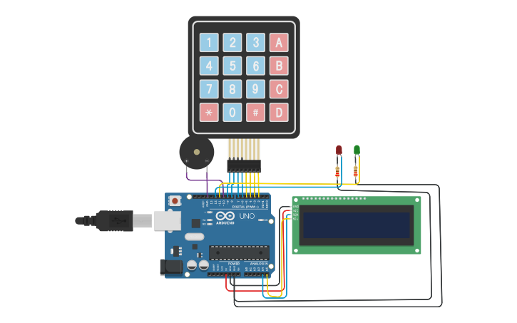 Circuit design Keypad - Tinkercad
