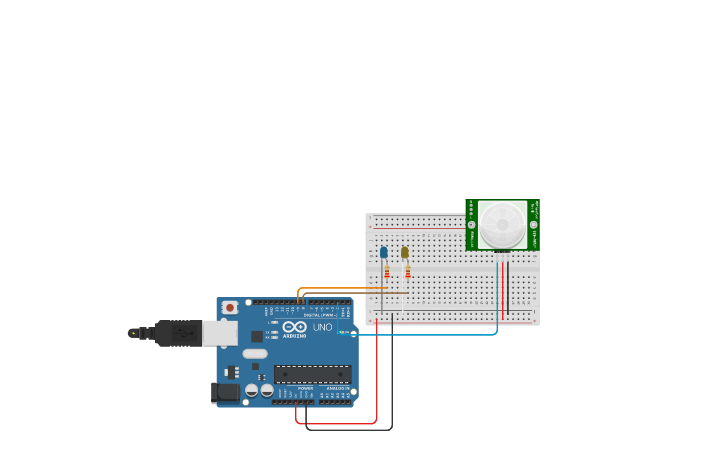 Circuit Design Sensor Pir Tinkercad