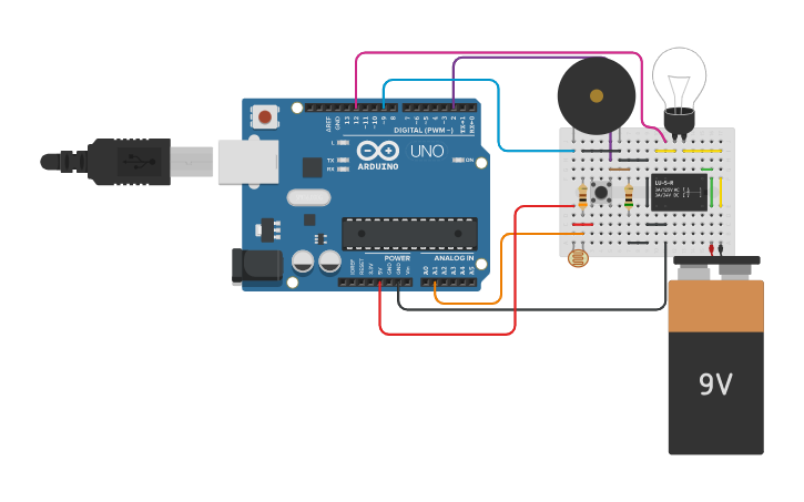Circuit design Alarm System - Tinkercad