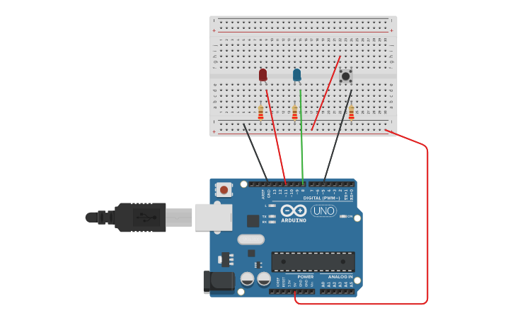 Circuit Design Pulsador Y Led Tinkercad