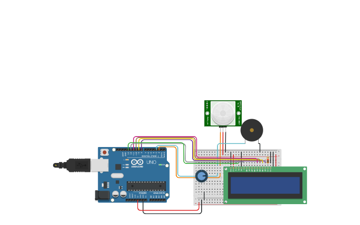Circuit design 01 miniproject PIR + Piezo - Tinkercad