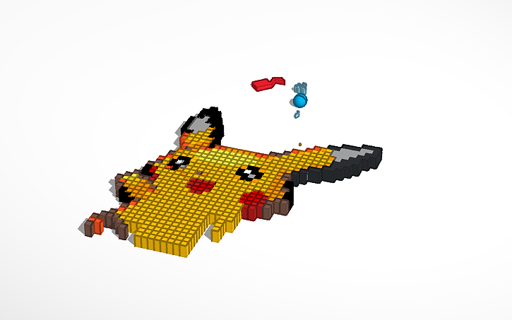 3D design Pikachu! (Pixilart) - Tinkercad