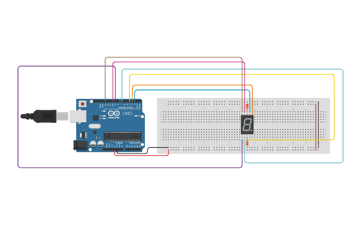 Circuit Design 7 Seg Tinkercad