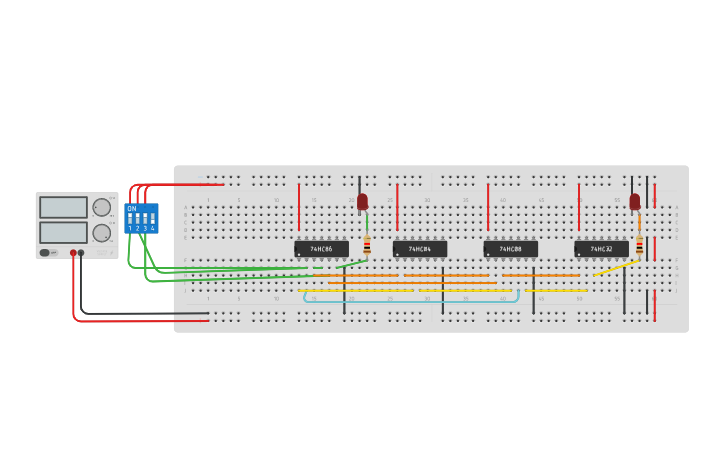Circuit design Full Subtractor - Tinkercad