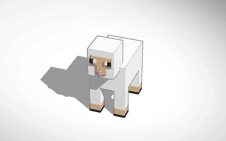 3D design Bobby (my Minecraft sheep) - Tinkercad