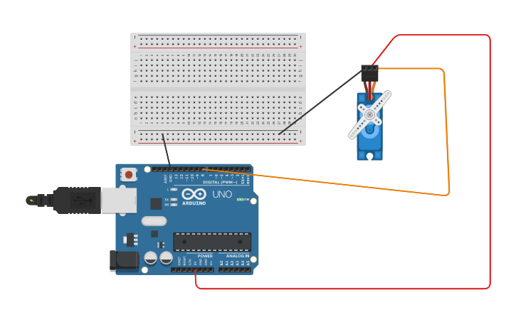 Circuit Design Servo Motor Arduino Tinkercad