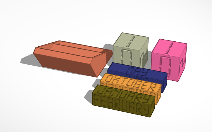3D design Calendar Blocks - Tinkercad