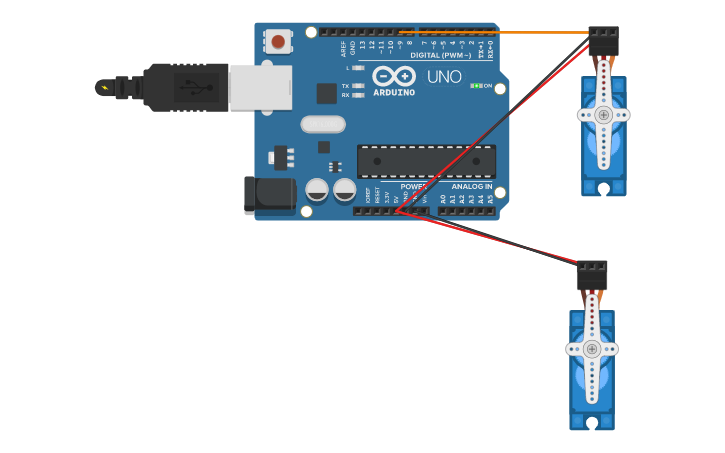 Circuit design Inverse kinematics - Tinkercad