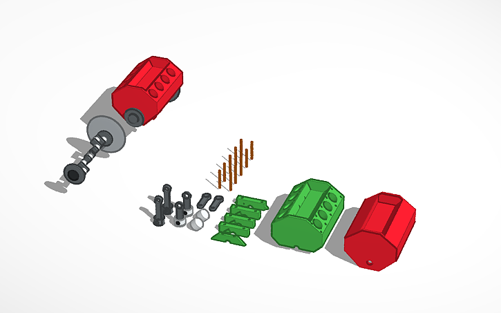 3D design V8 engine parts - Tinkercad