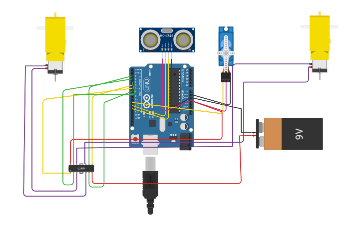 Circuit design Mars Rover - Tinkercad