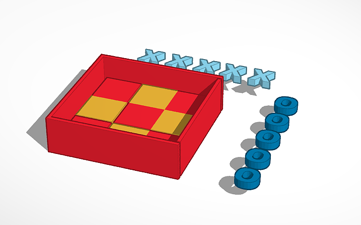 3D design Tic tac toe - Tinkercad