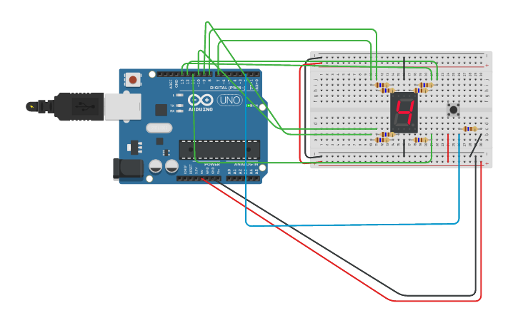 Circuit design contador invertido | Tinkercad