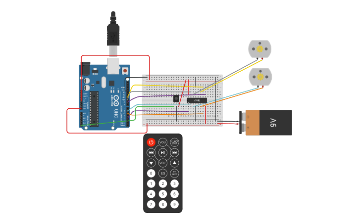 Circuit Design Moteur Cc Ir Remote Prj Garage Tinkercad
