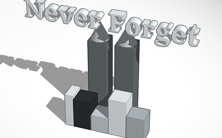 3d Design Twin Towers Tribute Tinkercad