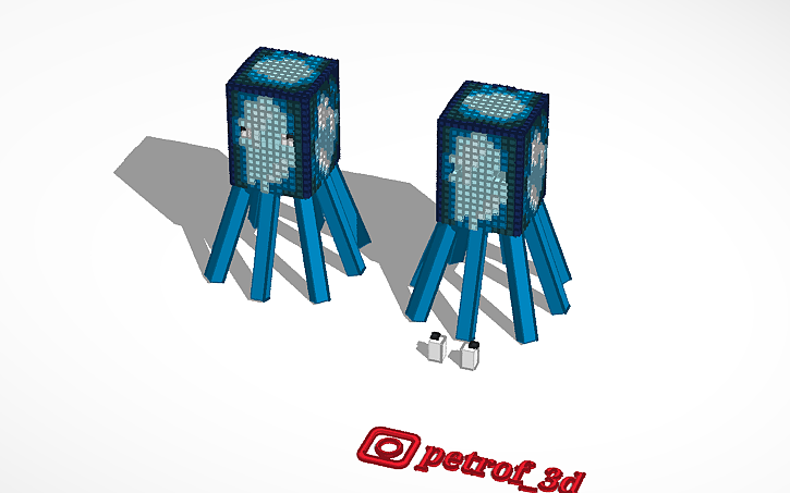 3D design Minecraft Squid for 3D print - Tinkercad