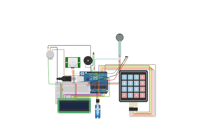 Circuit design Smart Door Locking - Tinkercad