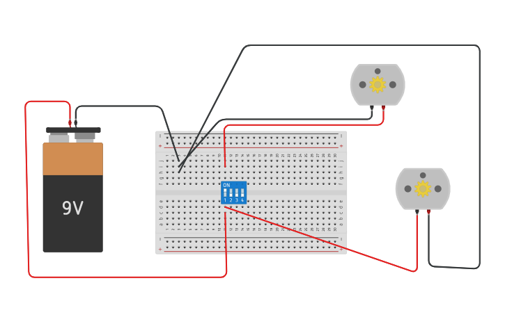 Circuit design Motor en corriente continua | Tinkercad