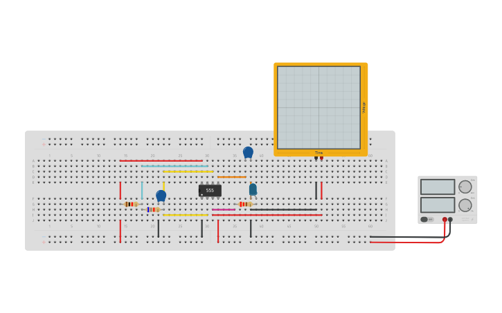 Circuit design experiment 555 timer | Tinkercad