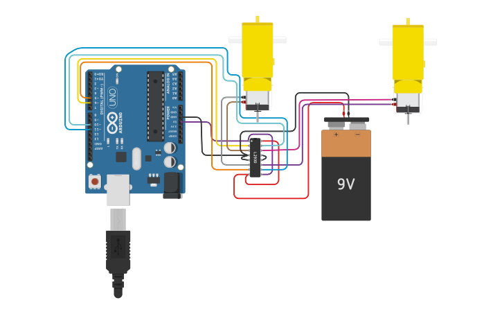 Circuit design Copy of Motor DC (Motor Amarillo) | Tinkercad