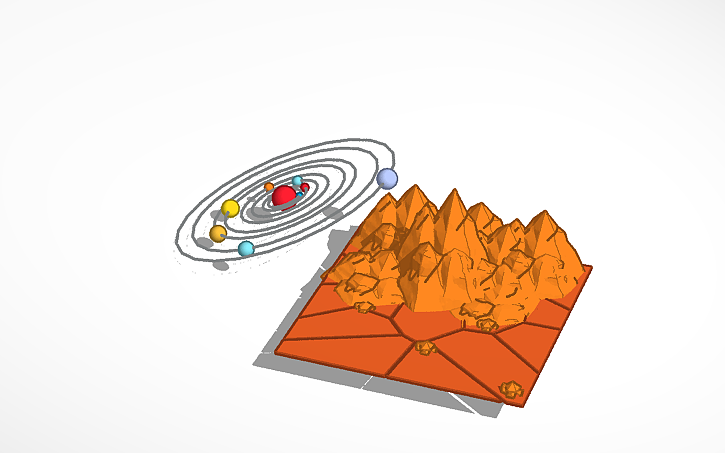 3D design surface of Mars - Tinkercad