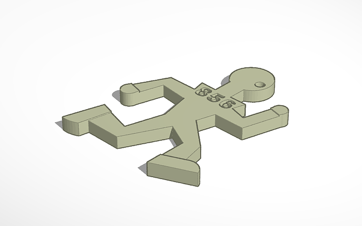 3D design Running Man Keychain - Tinkercad