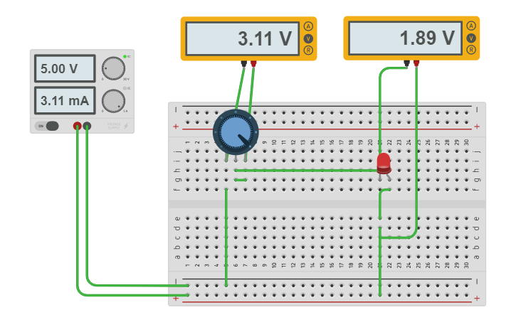 Circuit Design Variable Resistor Example Circuit Led Tinkercad