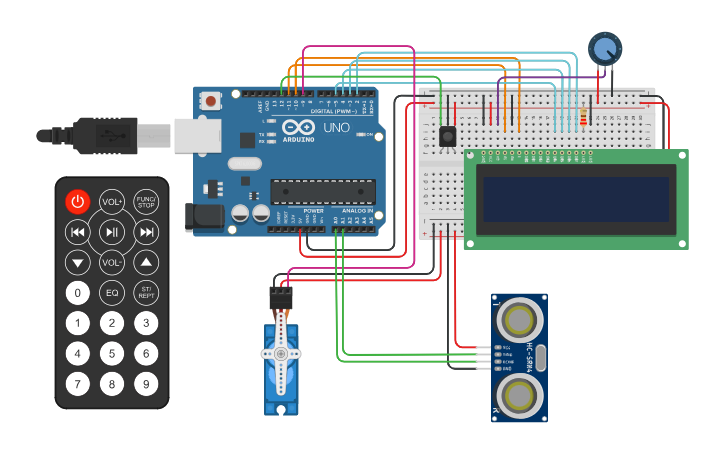 Circuit design Servo remote - Tinkercad