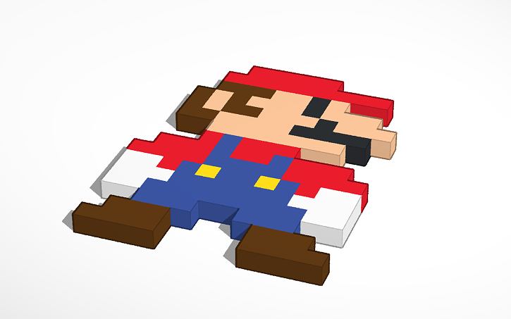 3D design Mario Pixel Art - Tinkercad