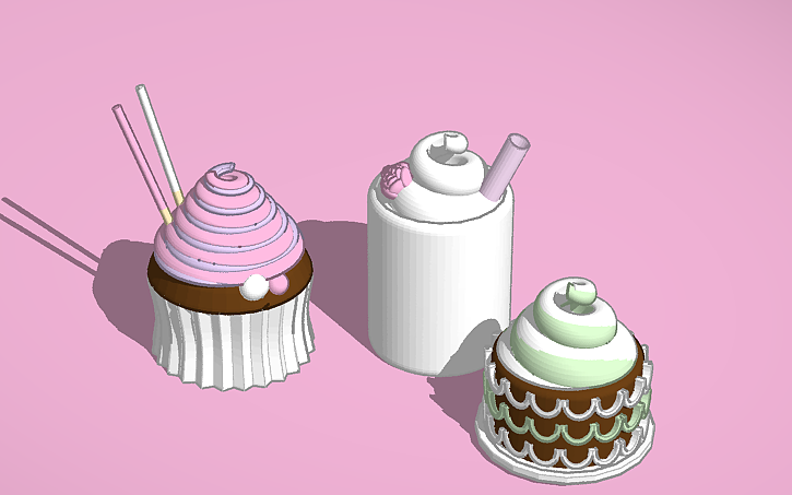 3D design Dessert items - Tinkercad